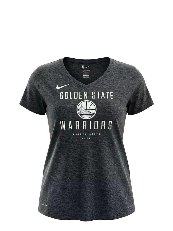 Nike Nba Golden State Warriors V-neck Short-sleeve T-shirt - Black