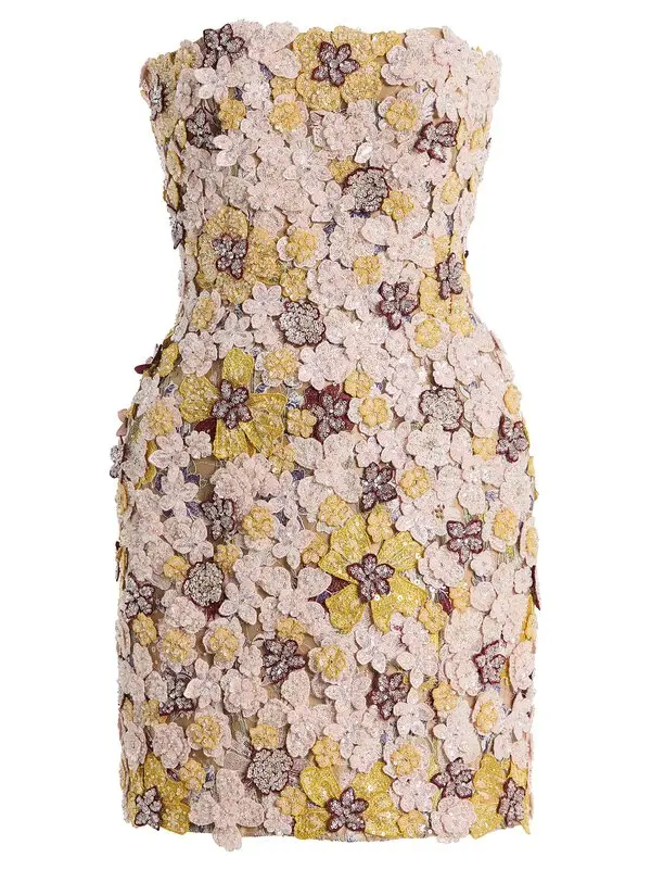 Costarellos Sirra Beaded Lace Mini Dress - Multi