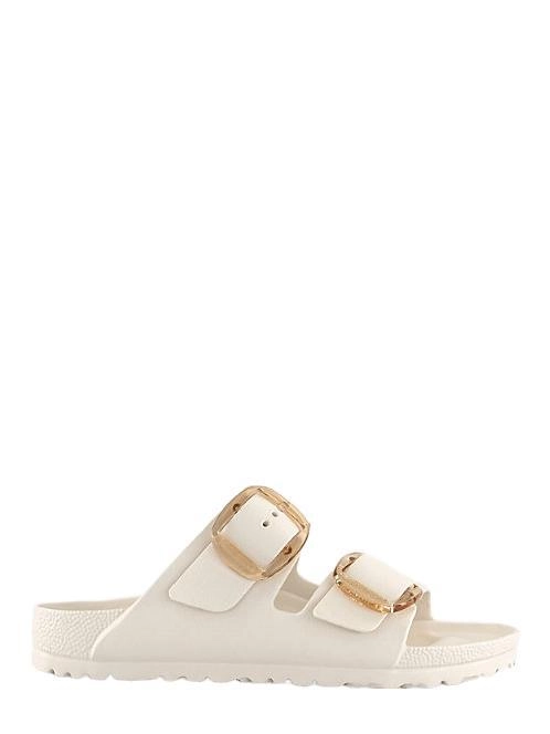BIRKENSTOCK Arizona Big Buckle Suede Sandals - Eggshell Eva