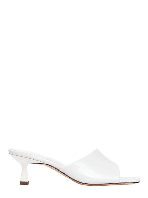 Sandro Square-toe Heeled Leather Mules - White