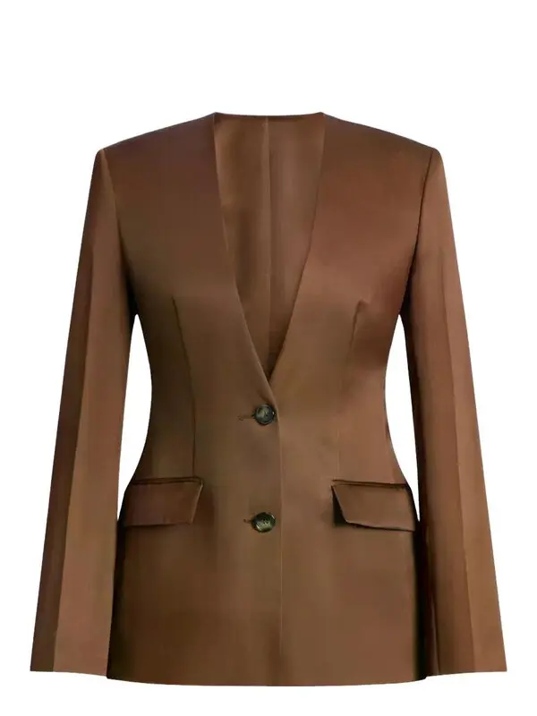 Alberta Ferretti Button Jacket - Brown