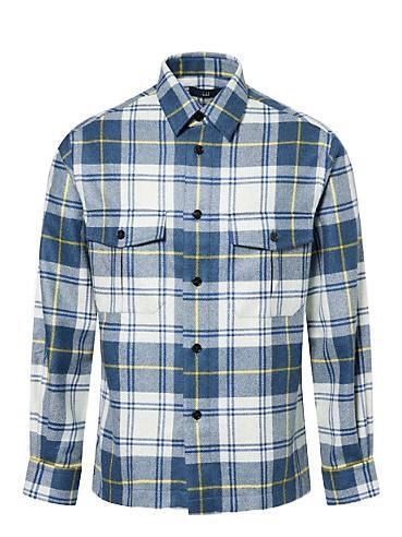 Dunhill Tartan Cashmere Overshirt - Indigo
