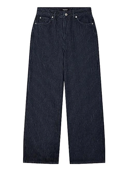 Whistles Pinstriped Straight-leg Denim Jeans - Blue