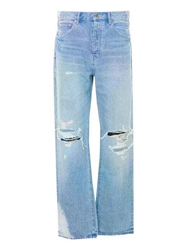 PURPLE BRAND P011 Knee Blowout Distressed Jeans - Blue