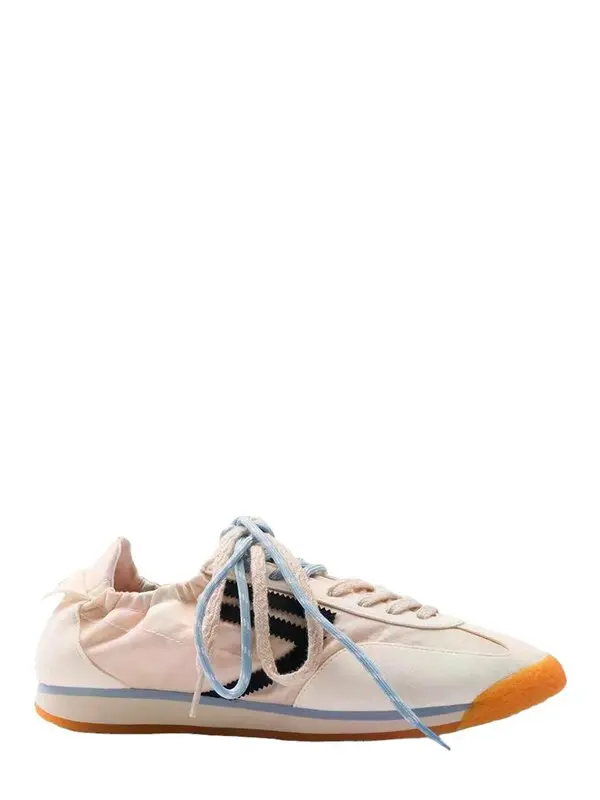 PURAAI Ivory Lace-up Sneakers With Contrast Trims - Neutrals