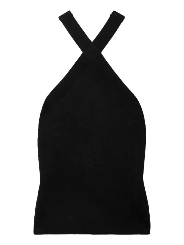 NILI LOTAN Helena Halterneck Tank Top - Black