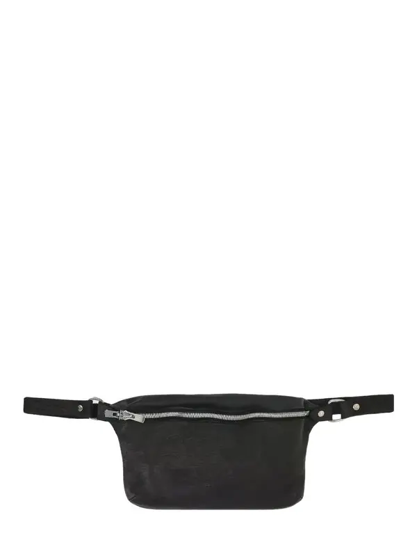 Guidi Leather Belt Bag With Double-slider Zip - Black