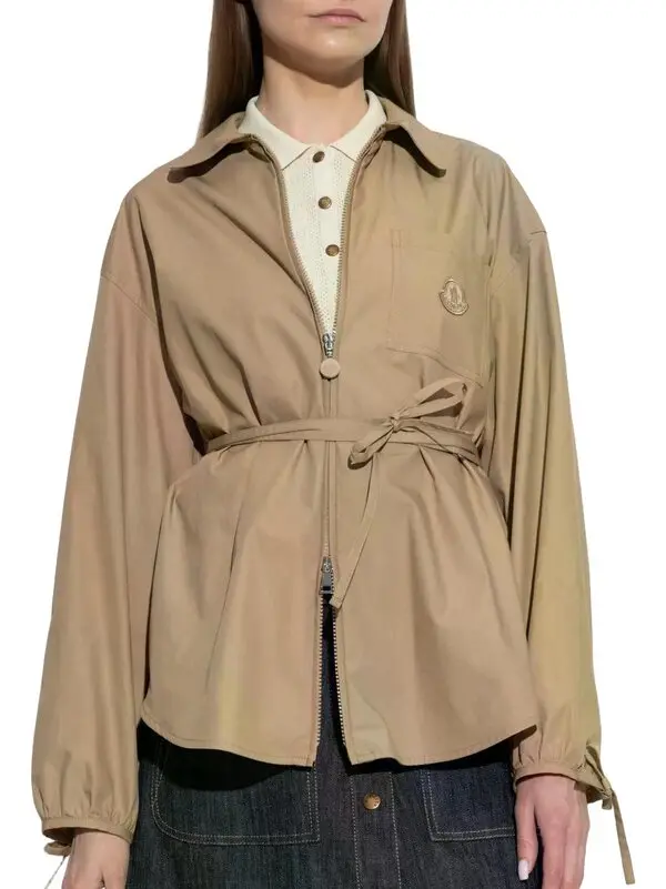 Moncler Logo-patch Cotton Jacket - Neutrals