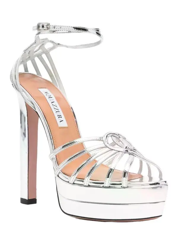 AQUAZZURA Strappy Platform Sandals - Silver