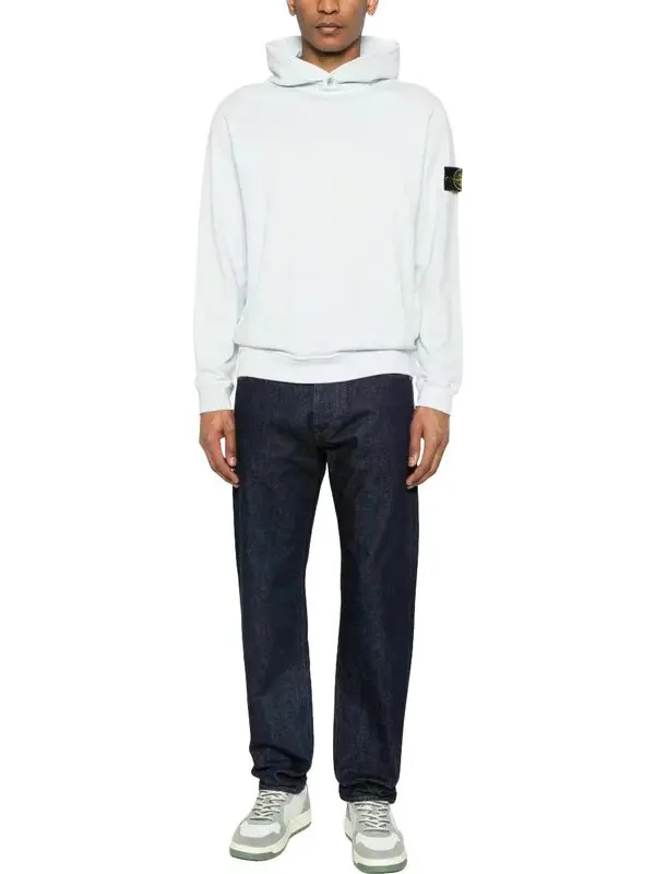 Stone Island Logo-patch Hoodie - Glacier