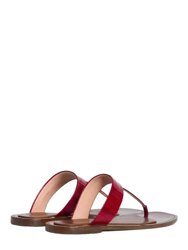 Alberta Ferretti Toe Post Flat Sandals - Red