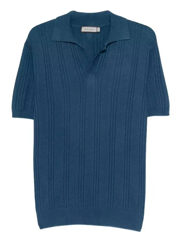 Canali Textured T-shirt - Blue