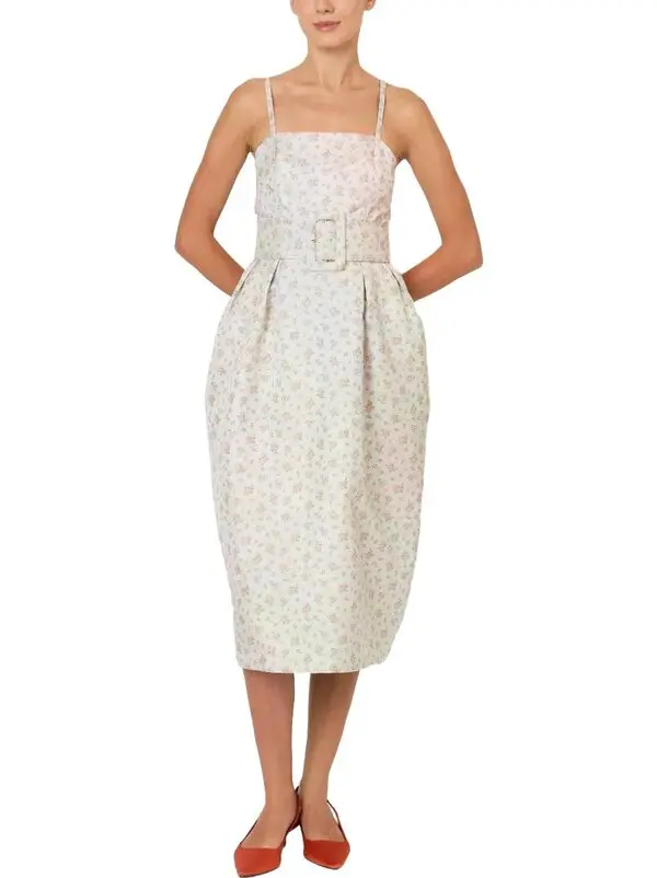 Rosie Assoulin Floral-print Midi Dress - Neutrals