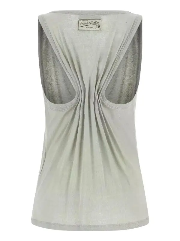 Victoria Beckham Scoop Neck Cut-out Tank Top - Grey