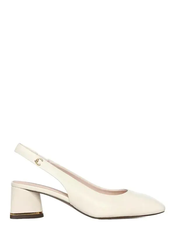 COCCINELLE C-everyday Slingback Mules With Pearl Embellishment And Gold-tone Trim - Neutrals