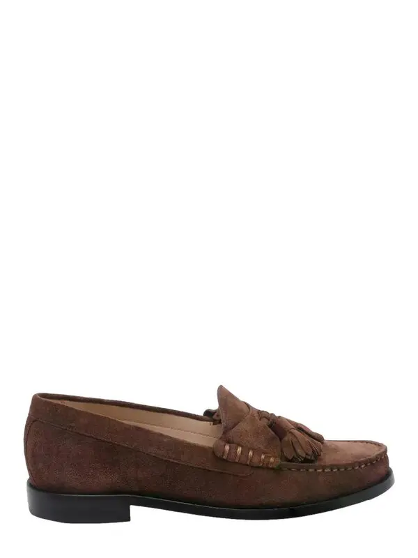 STUART WEITZMAN Tassel Round Toe Loafers - Brown
