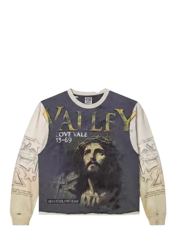 VALE FOREVER Graphic Print Pullover - Grey