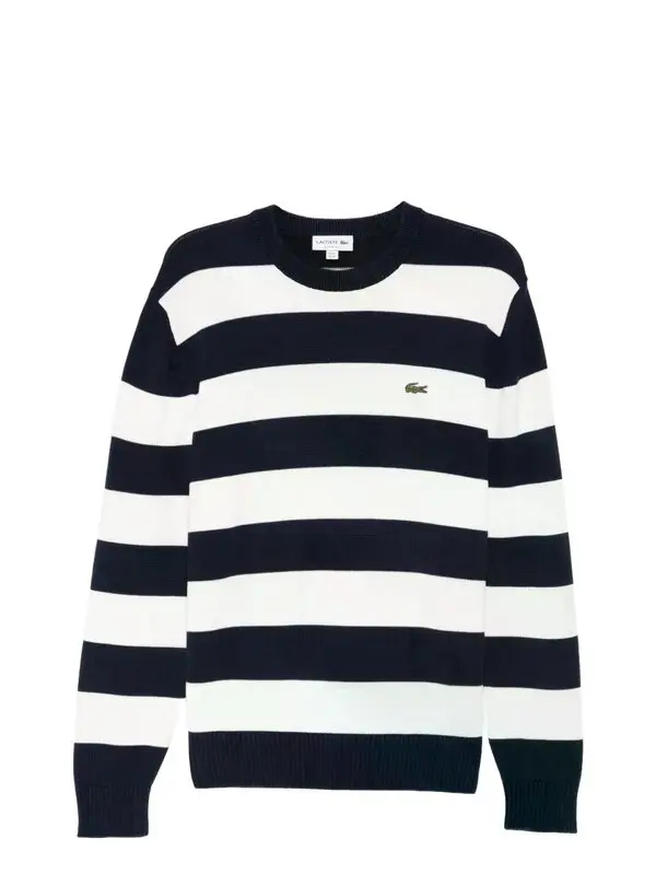 Lacoste Striped Ribbed Sweatshirt - Blue