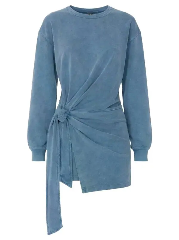 MARANT ETOILE Tie Detail Long Sleeve Dress - Blue
