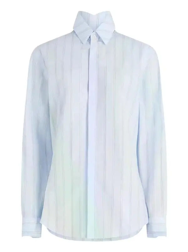 JEAN PAUL GAULTIER Pinstriped Shirt With Floating Collar - Blue