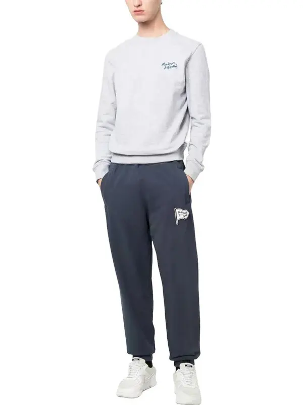 Maison Kitsuné Logo-patch Cotton Track Pants - Blue