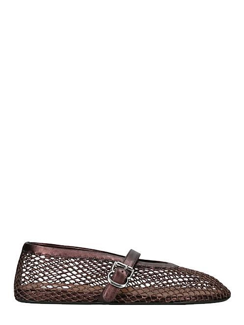 Alaïa Mesh And Suede Ballet Flats - Bronze