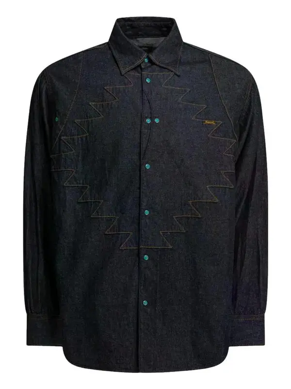 Kapital Zigzag Embroidery Shirt - Blue