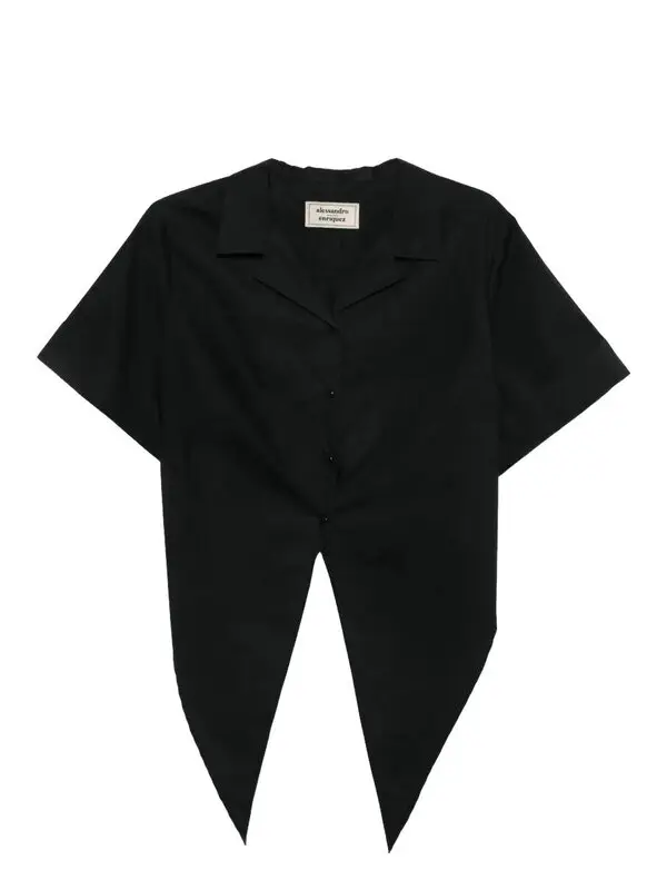 ALESSANDRO ENRIQUEZ Buttoned Cotton Top - Black