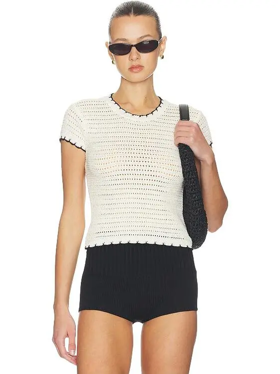 Majorelle Maev Short Sleeve Top In . Also - Ivory