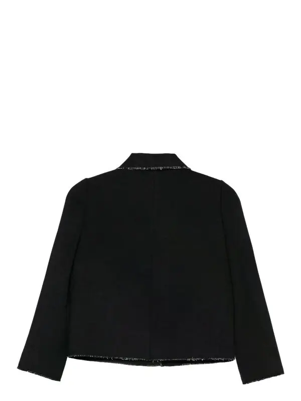 SHUSHU/TONG Frayed Collared Jacket - Black