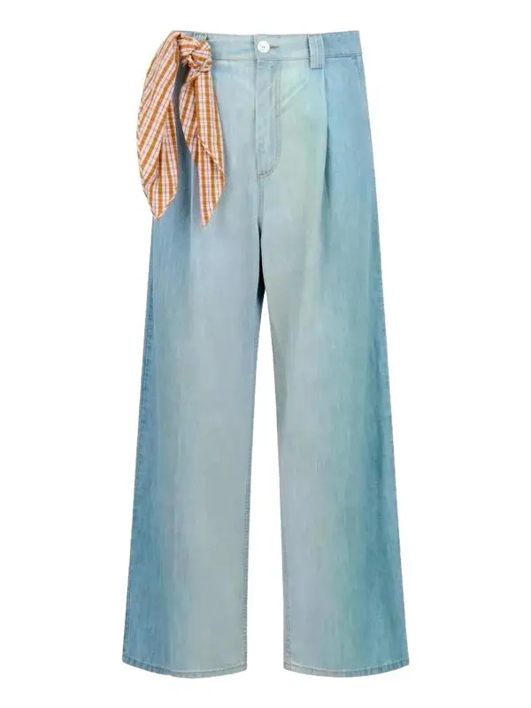 Marni Pleats Foulard Trousers - Blue