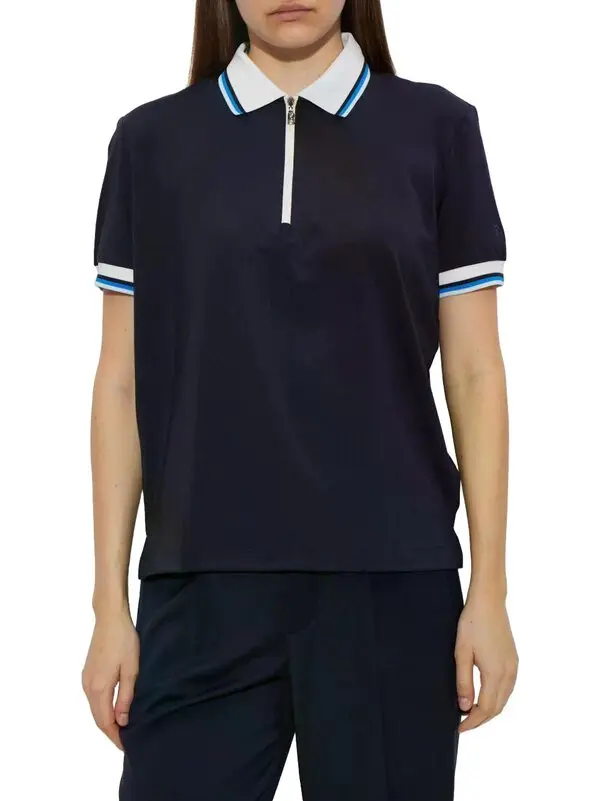 Bogner Laurina Zip Striped Polo Shirt - Blue