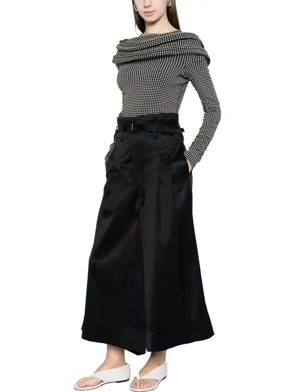 Junya Watanabe Polka Dot Ruffled Top - Black