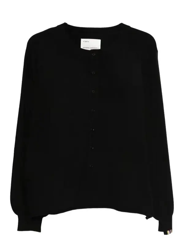 Extreme Cashmere Nº280 Bi Crew-neck Cardigan - Black