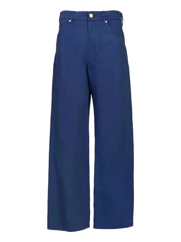 Max Mara Buttoned Drill Trousers - Blue