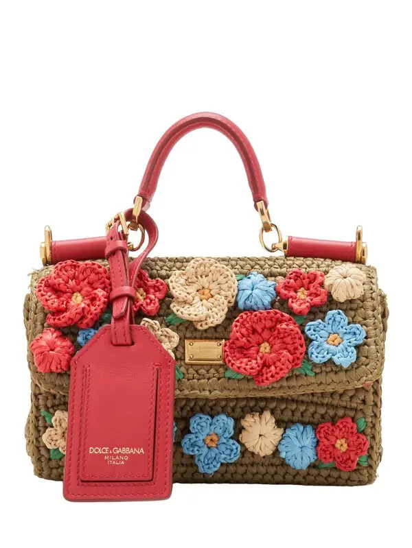 Dolce & Gabbana My Sicily Floral Appliqué Crochet Bag - Multi