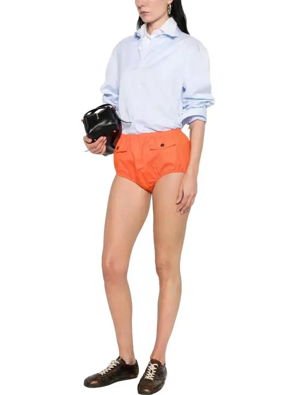Prada Button Flap Pocket Shorts - Orange