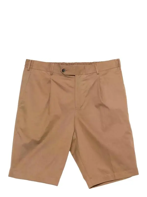 PT TORINO Button Pleated Shorts - Neutrals