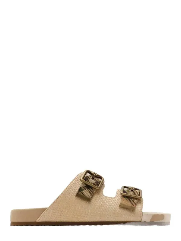 Burberry Raffia-effect Urchin Sandals - Neutrals