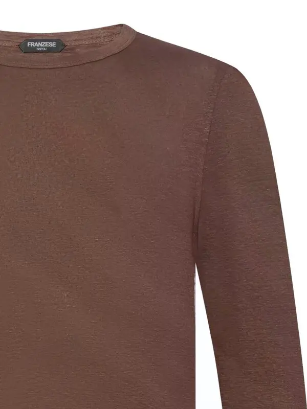 FRANZESE COLLECTION Long-sleeves Crew-neck T-shirt - Brown