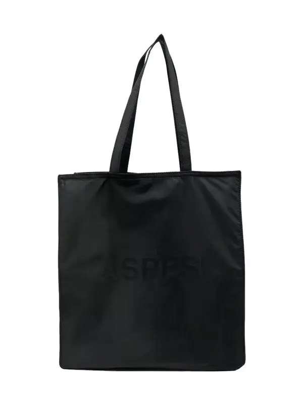 Aspesi Logo Detail Tote Bag - Black