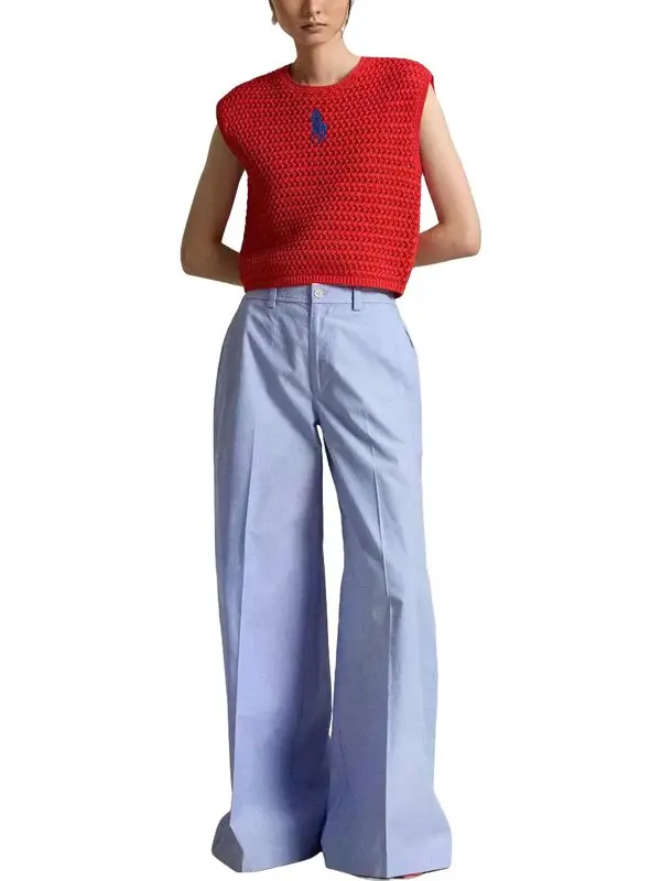 Polo Ralph Lauren Crochet Logo-detail Top - Red