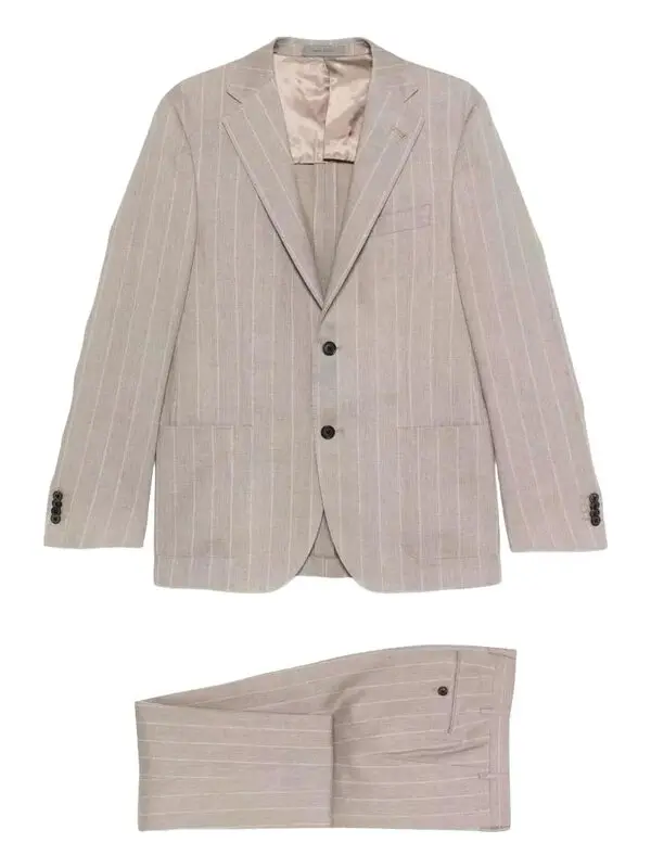 Corneliani Striped Single-breasted Blazer - Neutrals
