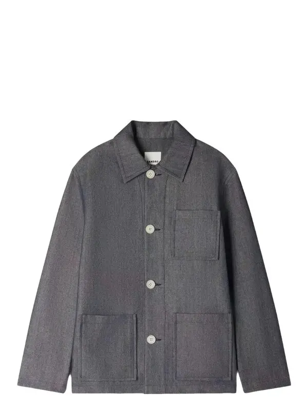 Sandro Denim-effect Worker Jacket - Grey