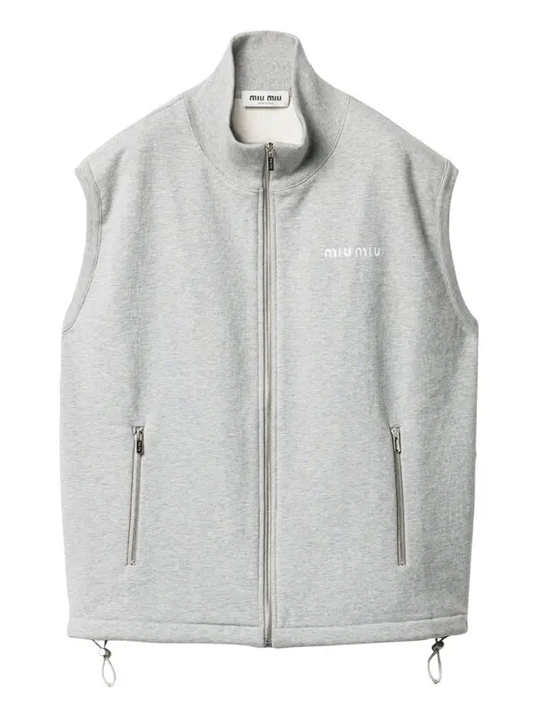 Miu Miu Cotton Fleece Gilet - Grey