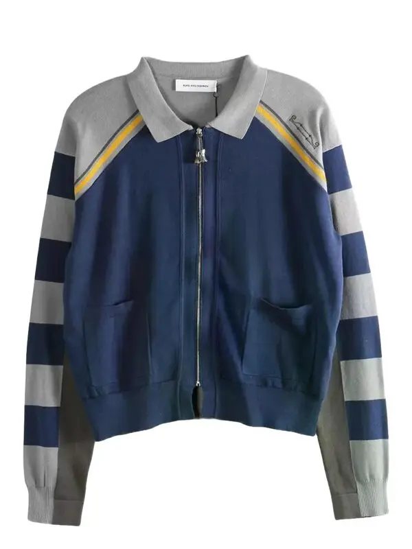 KIKO KOSTADINOV Striped Zip-up Cardigan - Grey