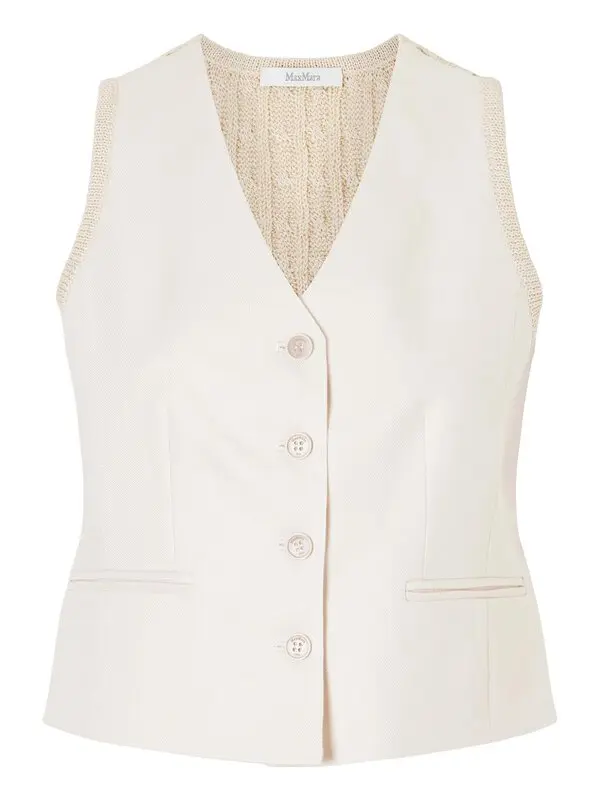Max Mara Calibri Cable-knit Linen Vest - Neutrals