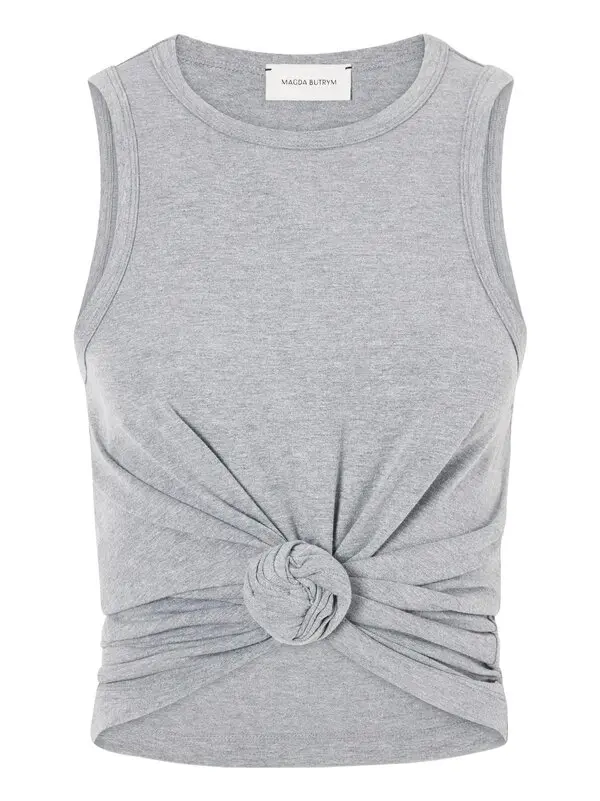 Magda Butrym Cotton-stretch Tank Top With Knot Detail - Gray