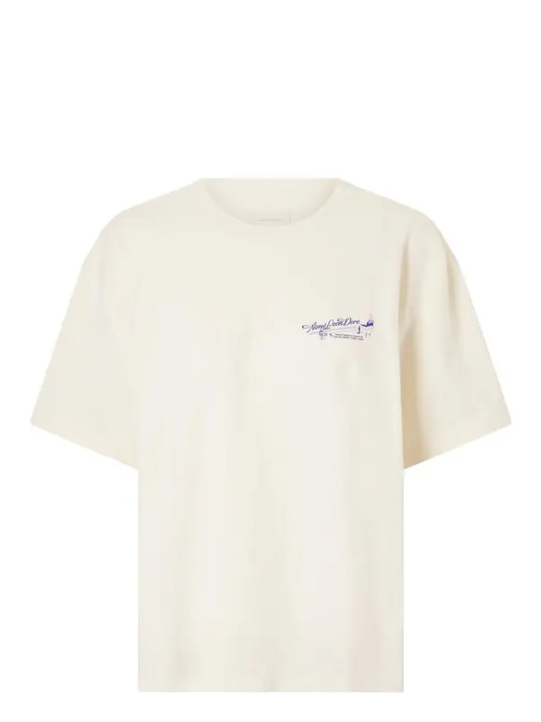 Aimé Leon Dore El Leon" Logo Cotton Jersey T-shirt - Neutrals
