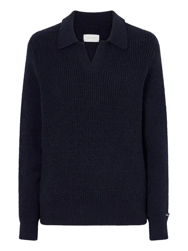 Aimé Leon Dore Ribbed-knit Cotton-blend Bouclé Polo Shirt - Blue